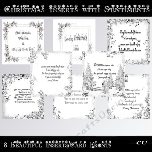 Christmas Inserts with Sentiments - CUP1003935_2232 | Craftsuprint