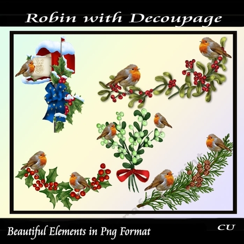 Robin with Decoupage - CUP1013442_2232 | Craftsuprint