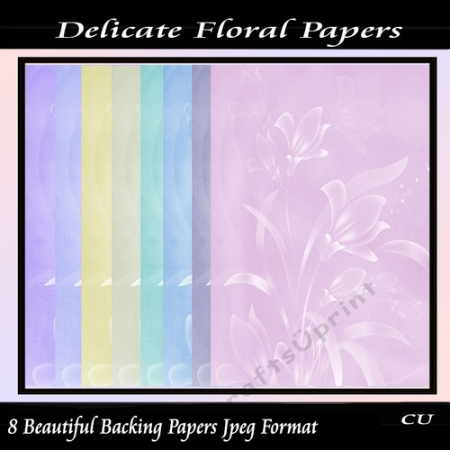 Delicate Floral Backing Papers - CUP1024047_2232 | Craftsuprint