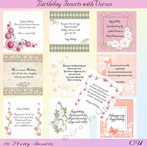 Birthday Inserts with Verses - CUP1032541_2232 | Craftsuprint
