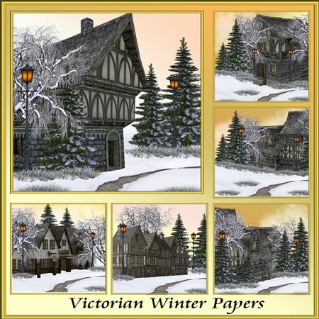 Victorian Winter Backgrounds - CUP652033_2232 | Craftsuprint