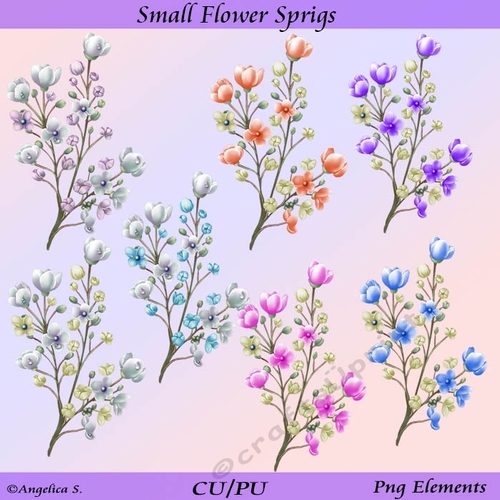 Small Flower Sprigs - CUP788062_2232 | Craftsuprint