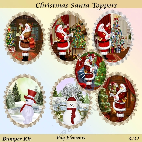 Christmas Santa Toppers or Inserts - CUP817071_2232 | Craftsuprint