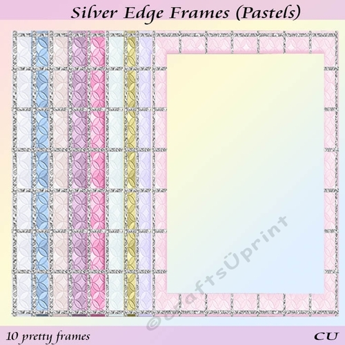 Silver Edge Frames (Pastels) - CUP882465_2232 | Craftsuprint