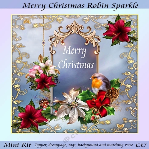 Merry Christmas Robin Sparkle Mini Kit - CUP901354_2232 | Craftsuprint