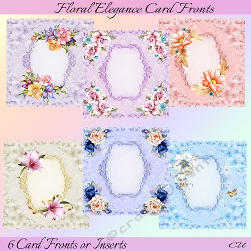 Floral Elegance Card Fronts/Inserts - CUP982163_2232 | Craftsuprint