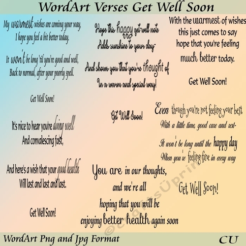 WordArt Verses Get Well Soon - CUP990817_2232 | Craftsuprint