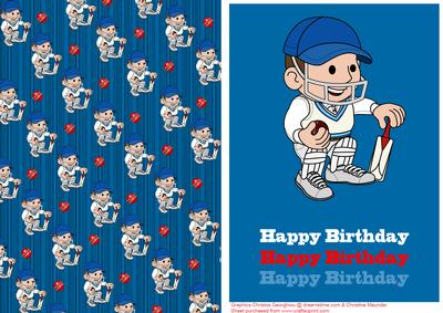 Cricket Boy Backing Sheet - CUP306579_1620 | Craftsuprint