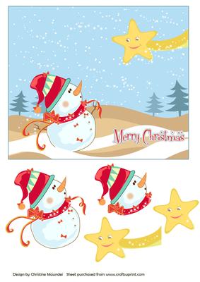 Shooting Star and Snowman - CUP371627_1620 | Craftsuprint
