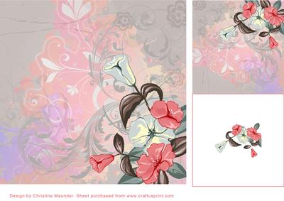 Pink Floral Backing Sheet - CUP409670_1620 | Craftsuprint