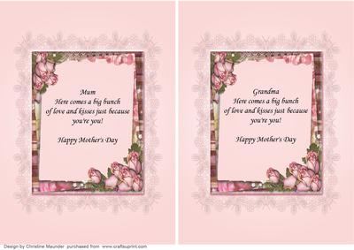 Grandma and Mum Inserts - CUP533951_1620 | Craftsuprint