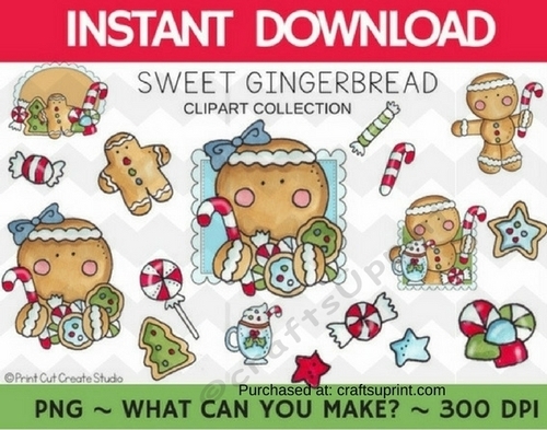 Sweet Gingerbread Clipart Collection ~ Commercial Use* - CUP797901 ...