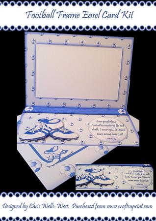 Football (blue) Easel Frame Card - CUP159657_65 | Craftsuprint