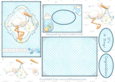 Baby Boy Triple Choice Card Sheet - CUP345421_65 | Craftsuprint