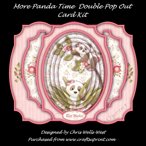 More Panda Time Double Pop Out Card Kit - CUP716455_65 | Craftsuprint