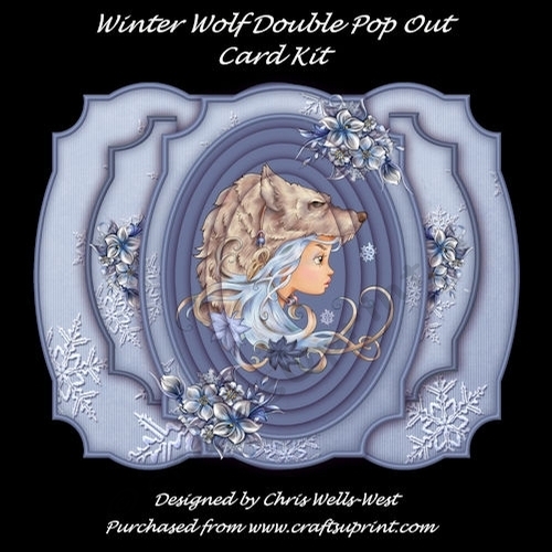 Winter Wolf Double Pop Out Card Kit - CUP827711_65 | Craftsuprint