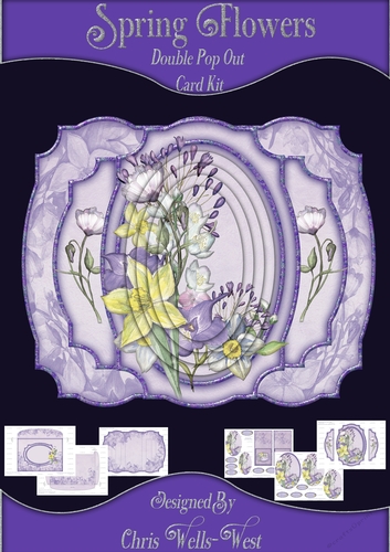 Spring Flowers Double Pop Out Card Kit - CUP946792_65 | Craftsuprint