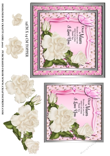 DEAR MUM TOPPER SHEET - CUP1122815_22431 | Craftsuprint