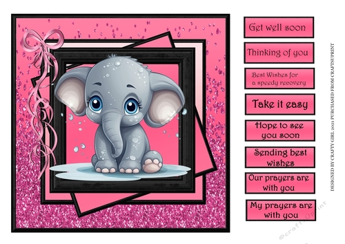 CUTE ELEPHANT - GET WELL SOON - CUP1214869_22431 | Craftsuprint