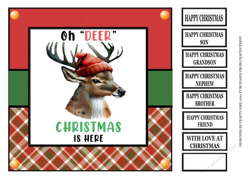 OH DEER CHRISTMAS IS HERE - CUP1217681_22431 | Craftsuprint