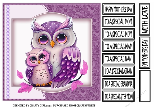 MOTHERS DAY OWLS - CUP1274467_22431 | Craftsuprint