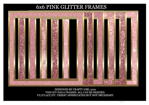 PINK GLITTER FRAMES - 6X6 - CUP1303095_22431 | Craftsuprint