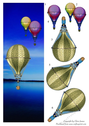 One Sheet Wonders - Balloon Flight Sapphire Skies - Easy Cut - 3D ...