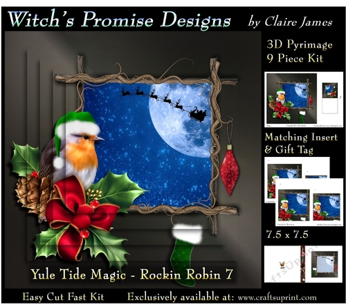 Yule Tide Magic - Rockin Robin 7 - 3D Pyramid kit + Insert & Gift Tag ...