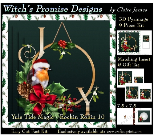 Yule Tide Magic - Rockin Robin 10 - 3D Pyramid kit + Insert & Gift Tag ...