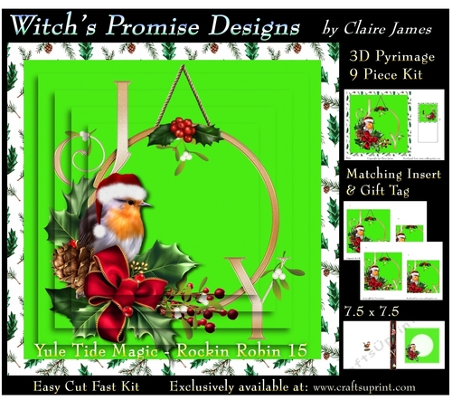 Yule Tide Magic - Rockin Robin 15 - 3D Pyramid kit + Insert & Gift Tag ...