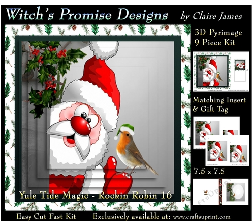 Yule Tide Magic - Rockin Robin 16 - 3D Pyramid kit + Insert & Gift Tag ...