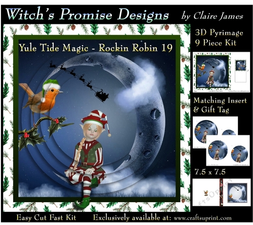 Yule Tide Magic - Rockin Robin 19 - 3D Pyramid kit + Insert & Gift Tag ...
