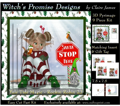 Yule Tide Magic - Rockin Robin 23 - 3D Pyramid kit + Insert & Gift Tag ...