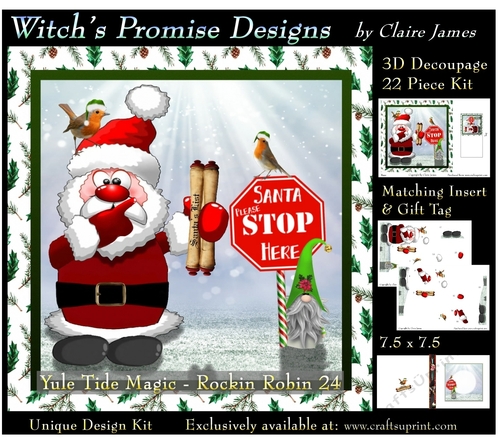 Yule Tide Magic - Rockin Robin 24 - 3D Pyramid kit + Insert & Gift Tag ...