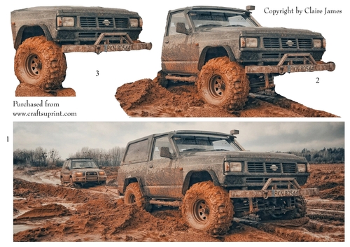 One Sheet Wonders - 4 Wheel Drive Off Roading - Easy Cut - 3D Decoupage ...