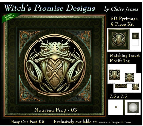 Nouveau Frog 3 - 3D Pyramid kit + Insert & Gift Tag - CUP1218035_2236 ...