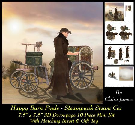 Happy Barn Finds - 3D Steampunk Steam Car Insert & Tag - CUP637541_2236 ...