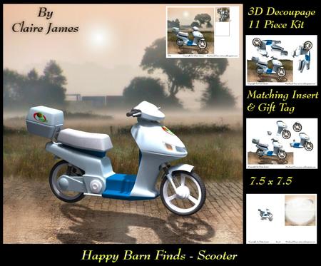 Happy Barn Finds - Scooter 3D Decoupage Insert & Tag - CUP641490_2236 ...