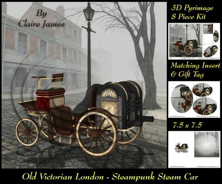 Old London - Steampunk Steam Car Oval Pyrimage Insert & Tag - CUP642566 ...