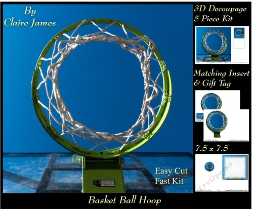 Sport - Basketball Hoop 3D Decoupage + Insert & Tag - CUP714475_2236 ...