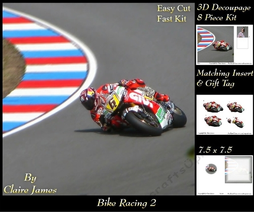 Sport - Bike Racing 2 - 3D Decoupage + Insert & Tag - CUP714498_2236 ...
