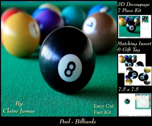 Sport - Pool - 3D Decoupage + Insert & Tag - CUP716970_2236 | Craftsuprint