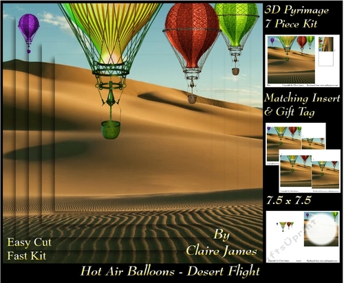 Hot Air Balloons - Desert Flight - Pyrimage/Pyramid + Insert & Tag ...