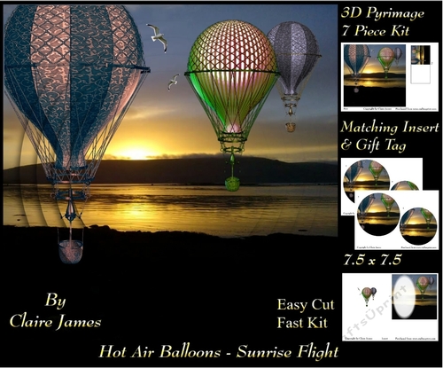 Hot Air Balloons - Sunrise Flight - Pyrimage/Pyramid + Insert & Tag ...