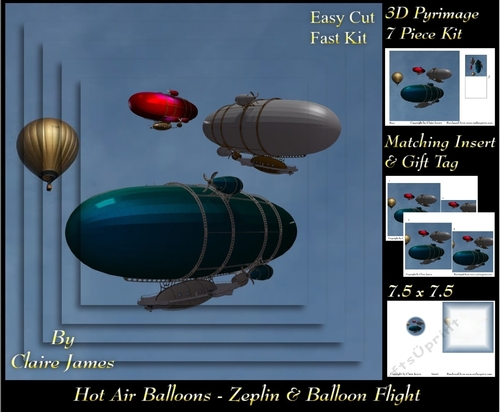 Hot Air Balloons - Zeplin & Balloon Flight - Pyrimage/Pyramid + Insert ...