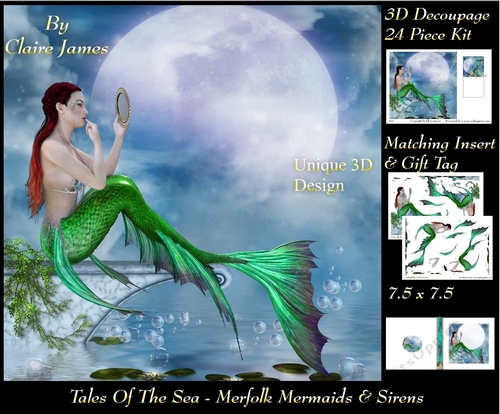Tales Of The Sea - Merfolk Mermaids & Sirens 4 - Special 3D Decoupage ...