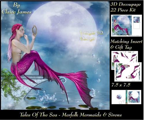 Tales Of The Sea - Merfolk Mermaids & Sirens 4a - Special 3D Decoupage ...