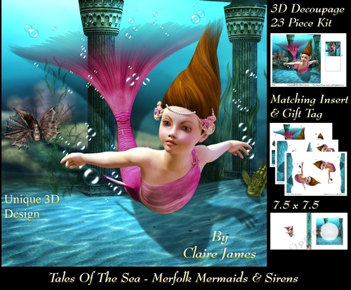 Tales Of The Sea - Merfolk Mermaids & Sirens 10 - Special 3D Decoupage ...