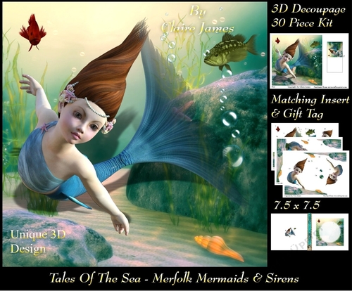 Tales Of The Sea - Merfolk Mermaids & Sirens 11 - Special 3D Decoupage ...