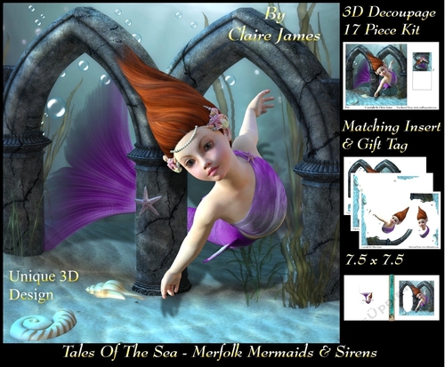 Tales Of The Sea - Merfolk Mermaids & Sirens 12 - Special 3D Decoupage ...